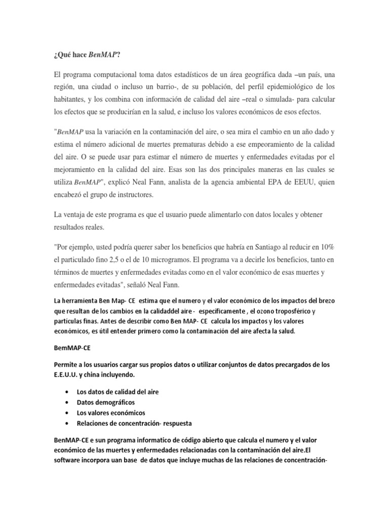 Ben Map | PDF | La contaminación del aire | Contaminación