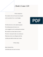 Invocation of the Muse in The Odyssey | PDF | Mythology