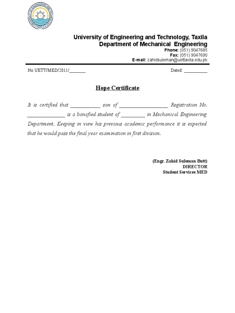 Hope Certificate090uijkl | PDF
