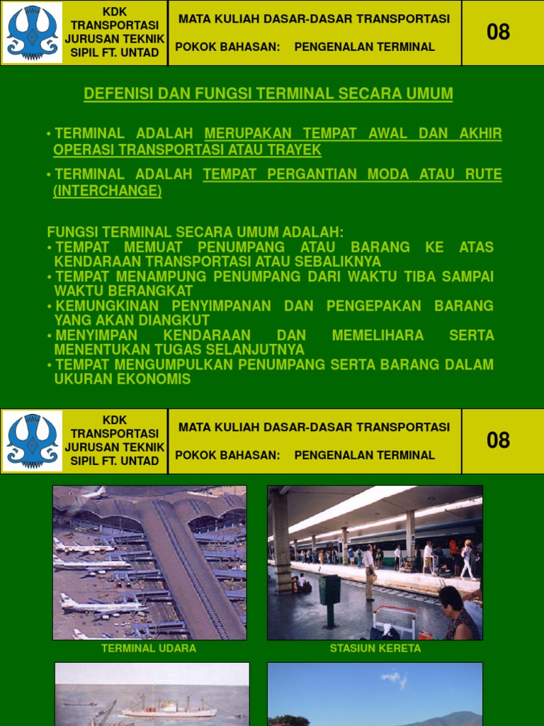 Pengenalan Terminal Transportasi | PDF | Teknologi & Rekayasa
