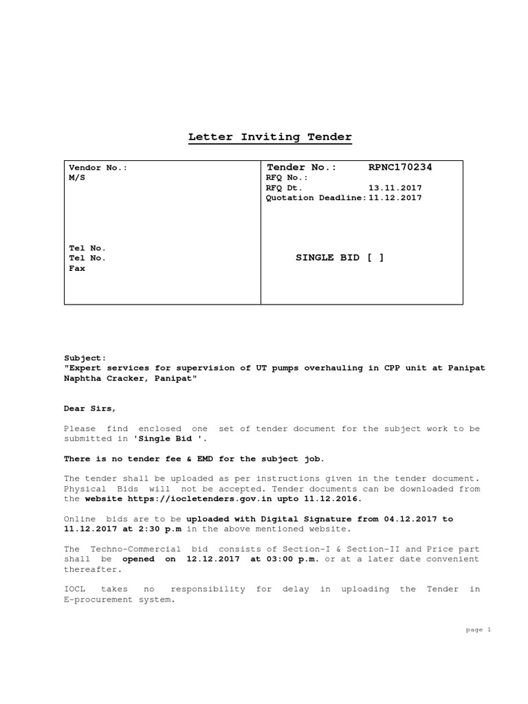 Tendernotice 1 | PDF