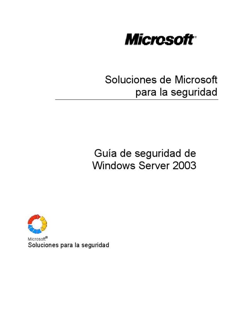 Windows Server 2003 Security Guide 1 | PDF