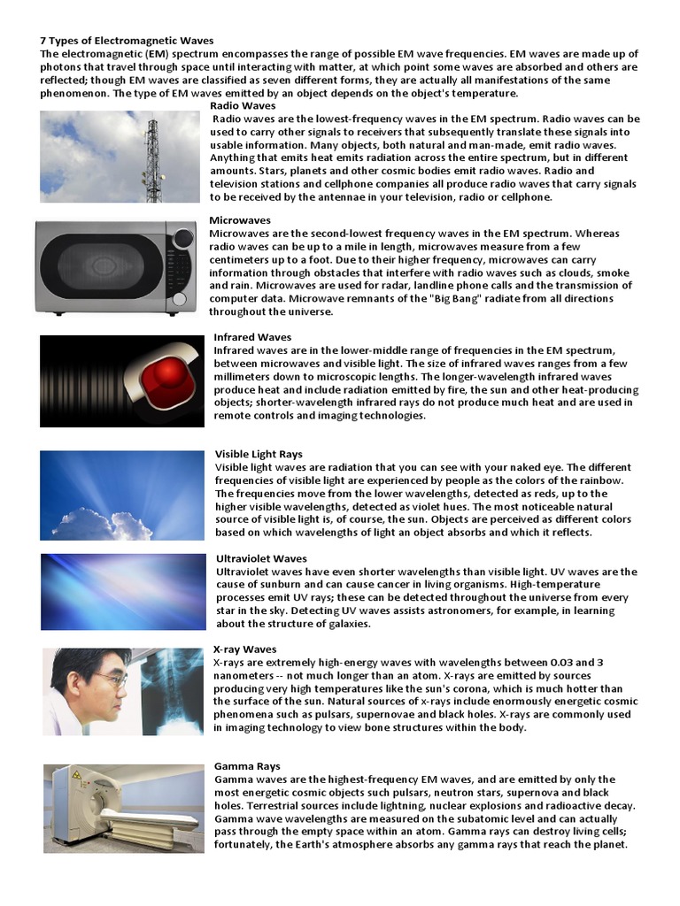 7 Types of Electromagnetic Waves | PDF | Electromagnetic Radiation ...