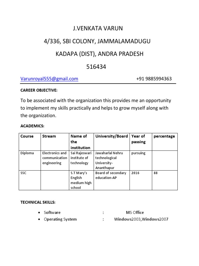 Engineering Student Profile | PDF