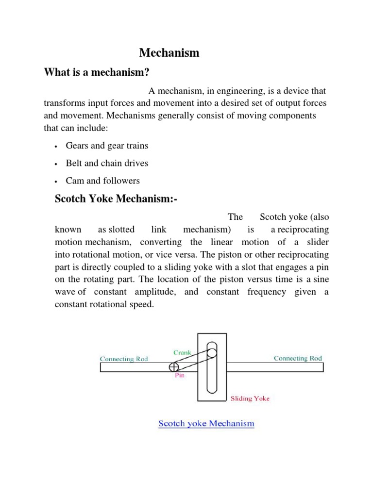 Mechanism: What Is A Mechanism? | PDF