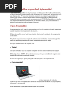 Tipos de Respaldos en Una Base de Datos | PDF | Apoyo | Archivo de computadora