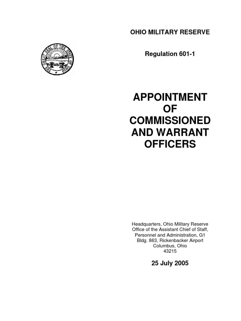 Ohio Military Reserve Officer Appointments | PDF | Warrant Officer ...