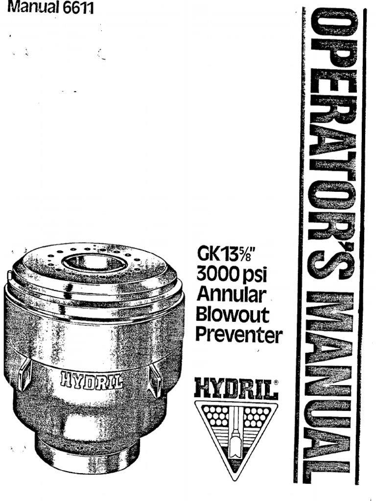 Hydril 13-3M HydrilGK Operators Manual 6611 | PDF