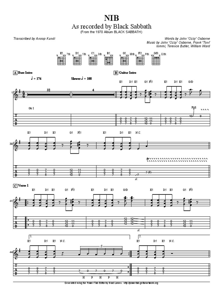 Black Sabbath Nib | PDF | English Music | British Styles Of Music