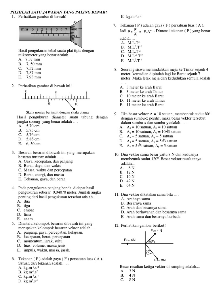 Soal Uas Fisika X 1415 | PDF