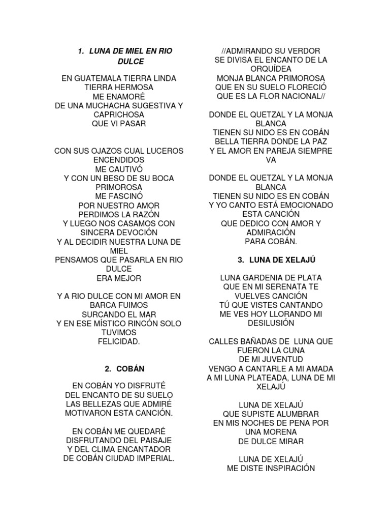 20 Canciones Guatemaltecas | PDF