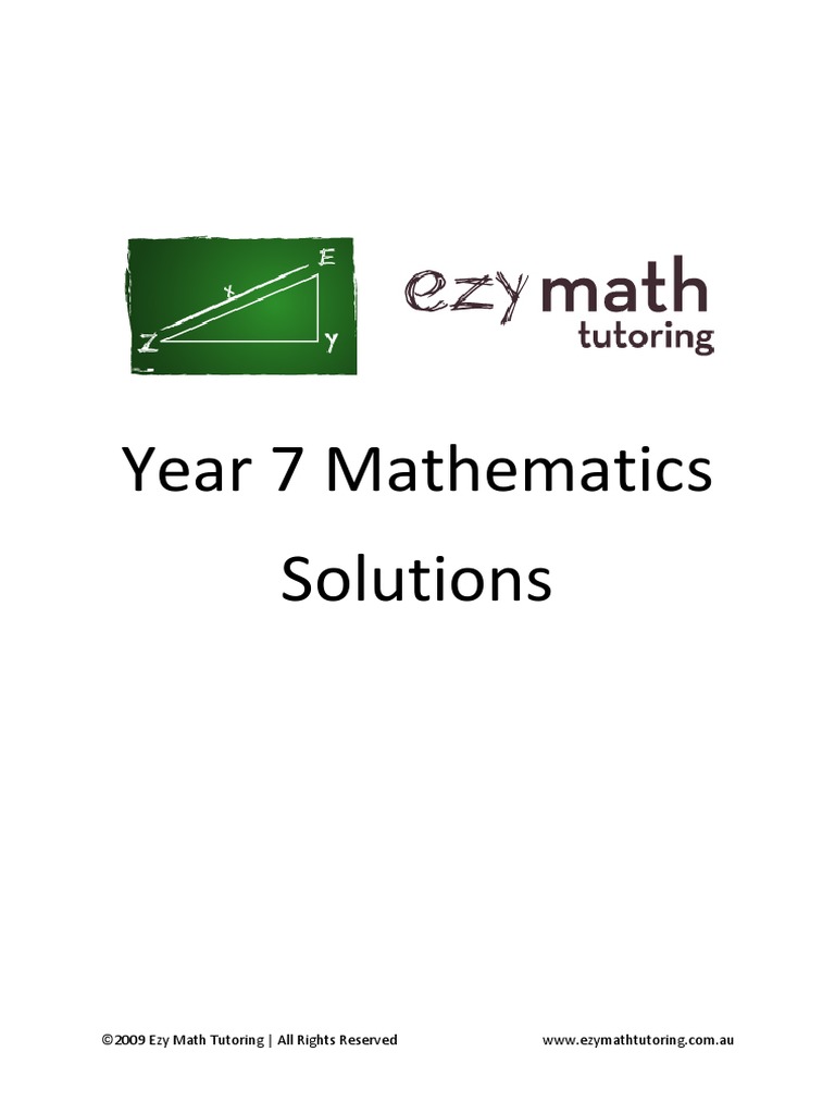 Ezy Math Tutoring - Year 7 Answers | PDF | Fraction (Mathematics) | Numbers