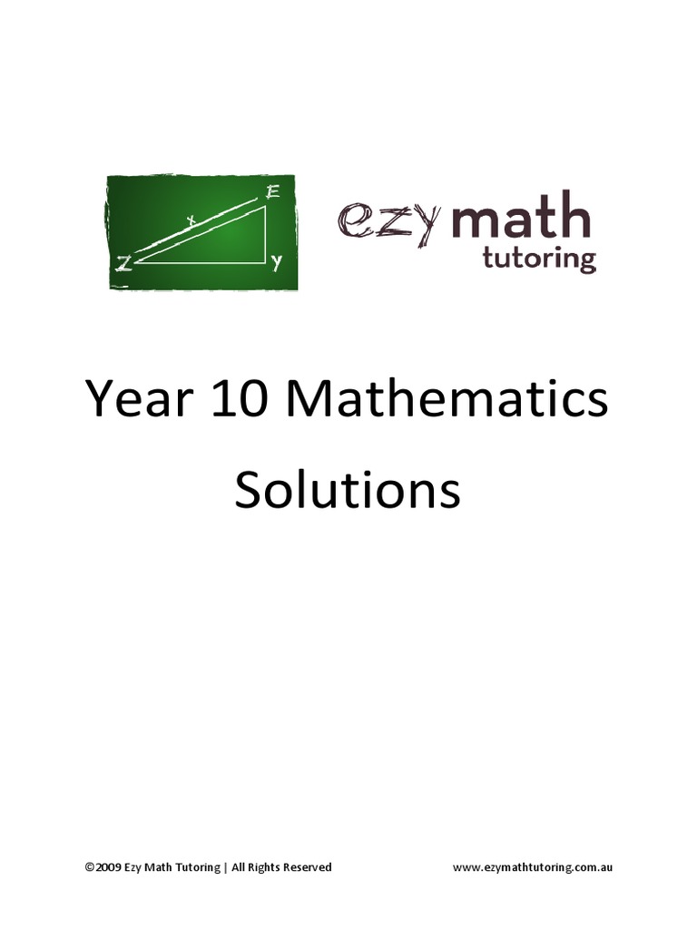 Ezy Math Tutoring - Year 10 Answers | PDF | Compound Interest | Interest