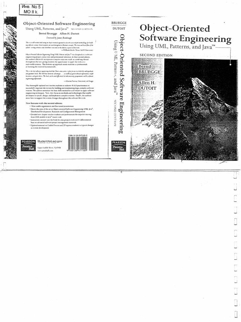 Bernd Bruegge, Allen H. Dutoit Object-Oriented Software Engineering Using UML, Patterns and Java ...