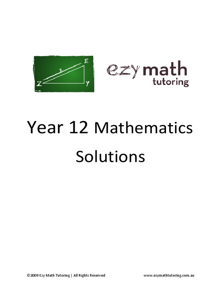 Ezy Math Tutoring - Year 12 Answers | PDF | Summation | Exponential Function