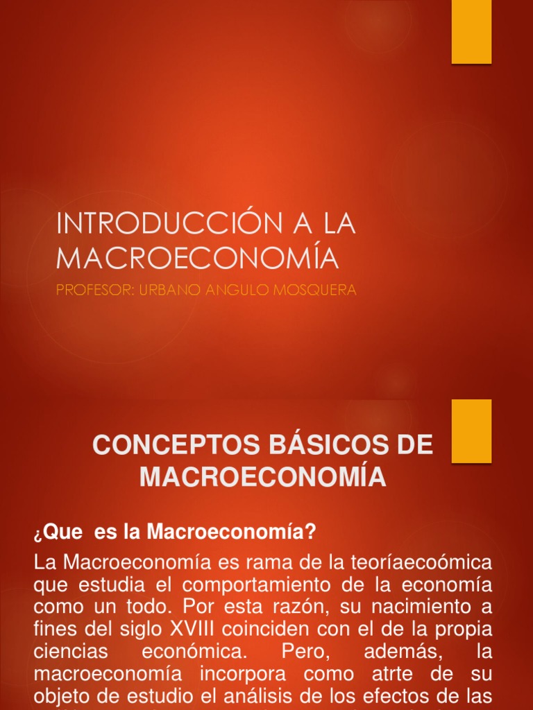 Introducción A La Macroeconomía | PDF | Macroeconómica | Producto Interno Bruto
