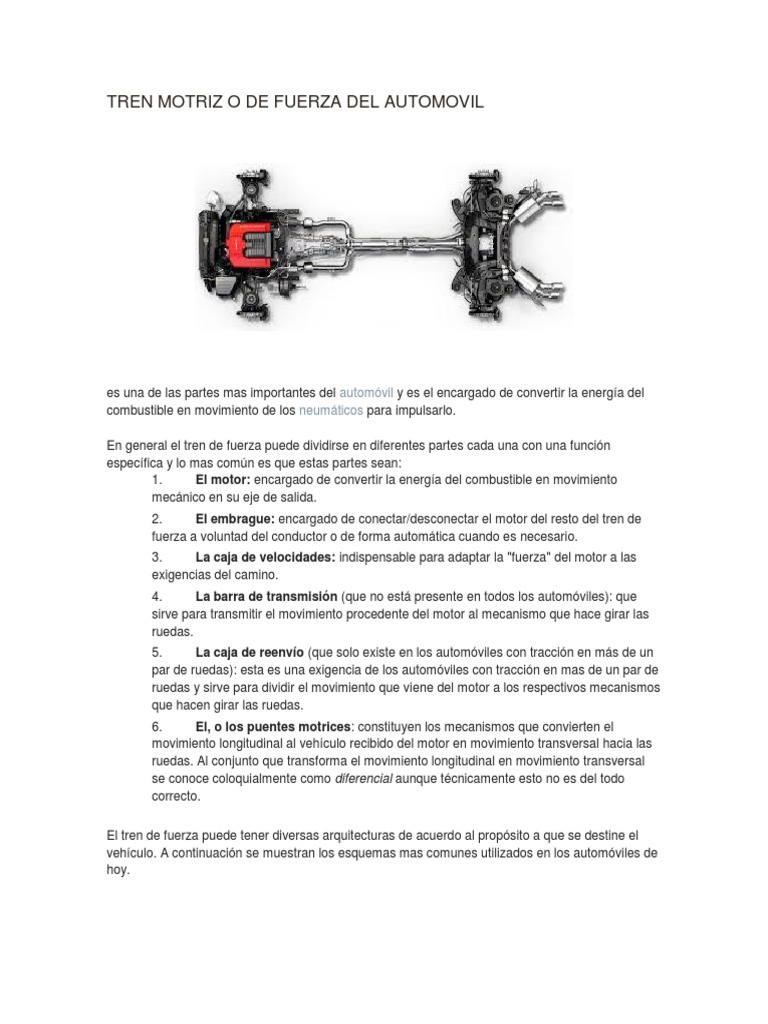 Tren Motriz | PDF | Eje | Transmisión (Mecánica)