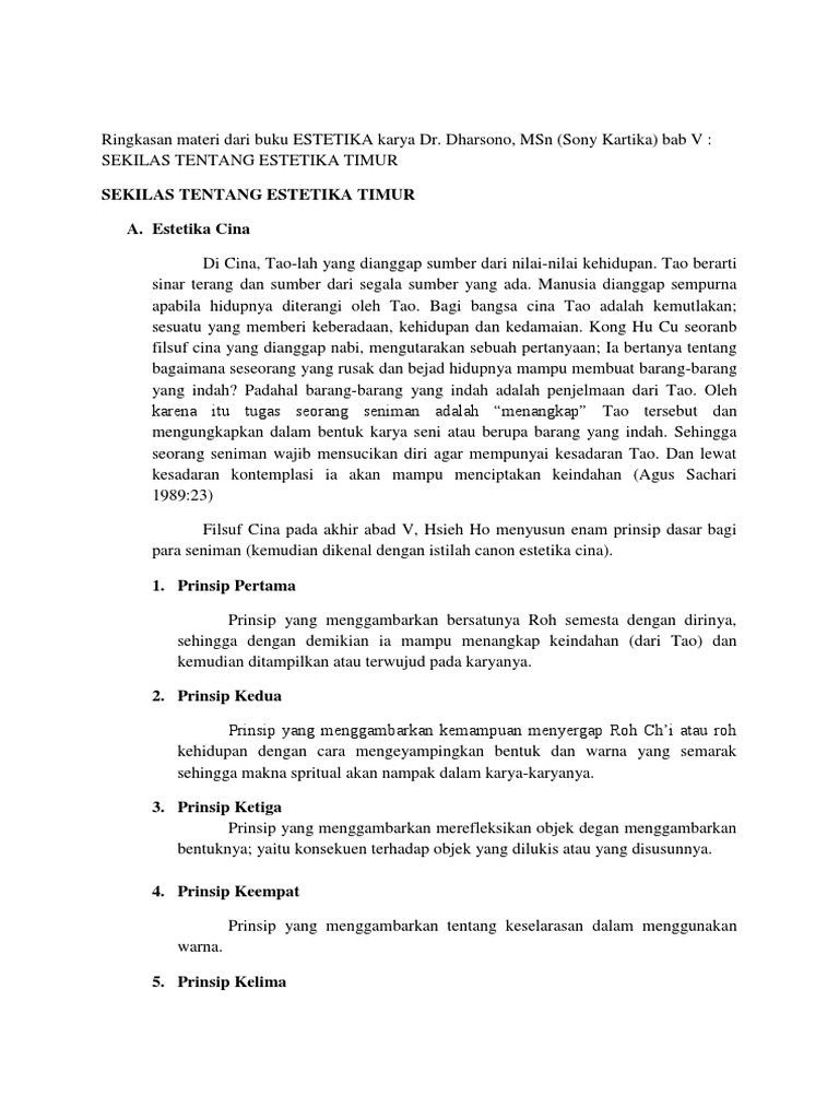 Estetika Timur: Cina, Timur Tengah, India, Buddhisme | PDF