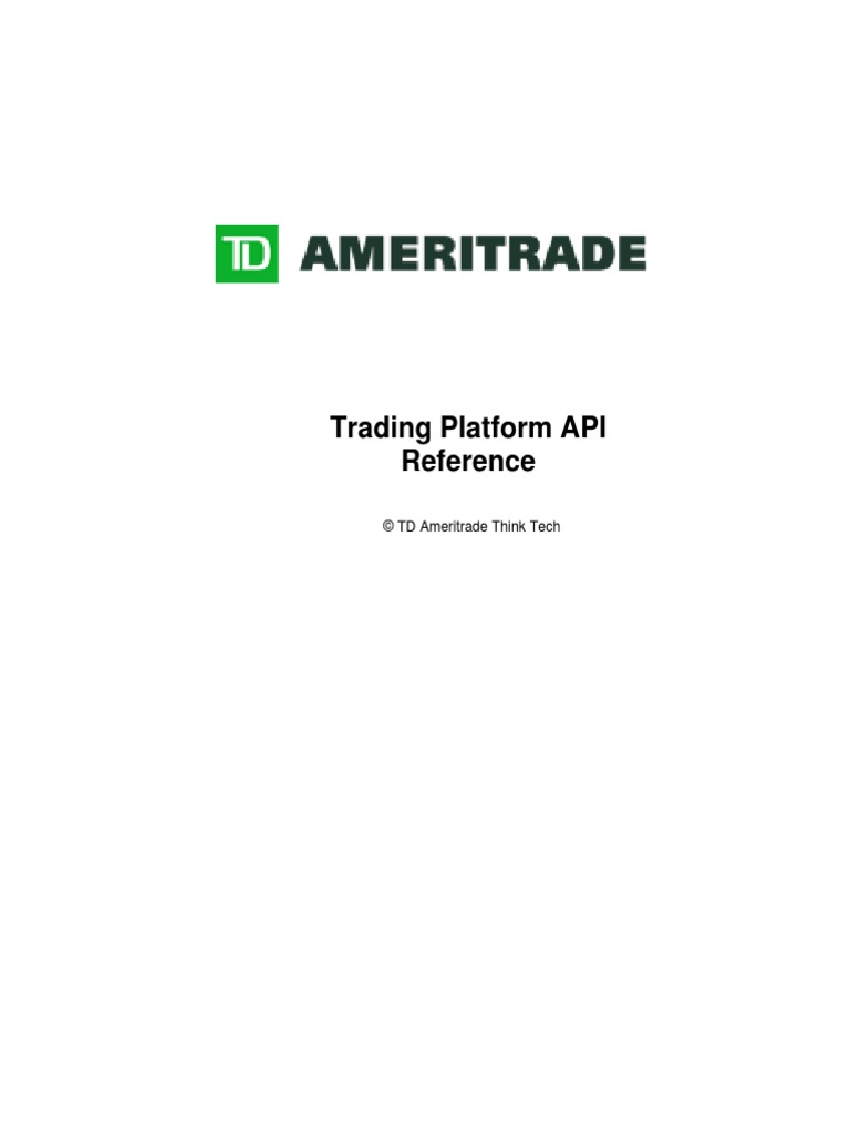 Tda API Docs | PDF | Application Programming Interface | Computing