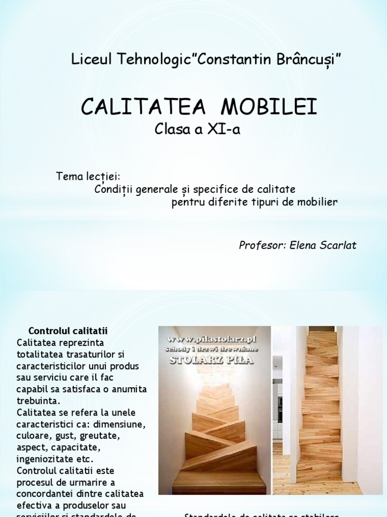 Controlul Calitatii Mobila | PDF