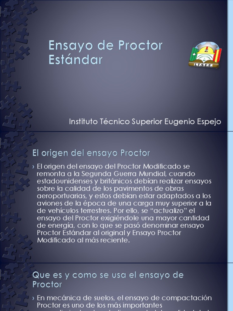 Ensayo de Proctor Estándar | PDF