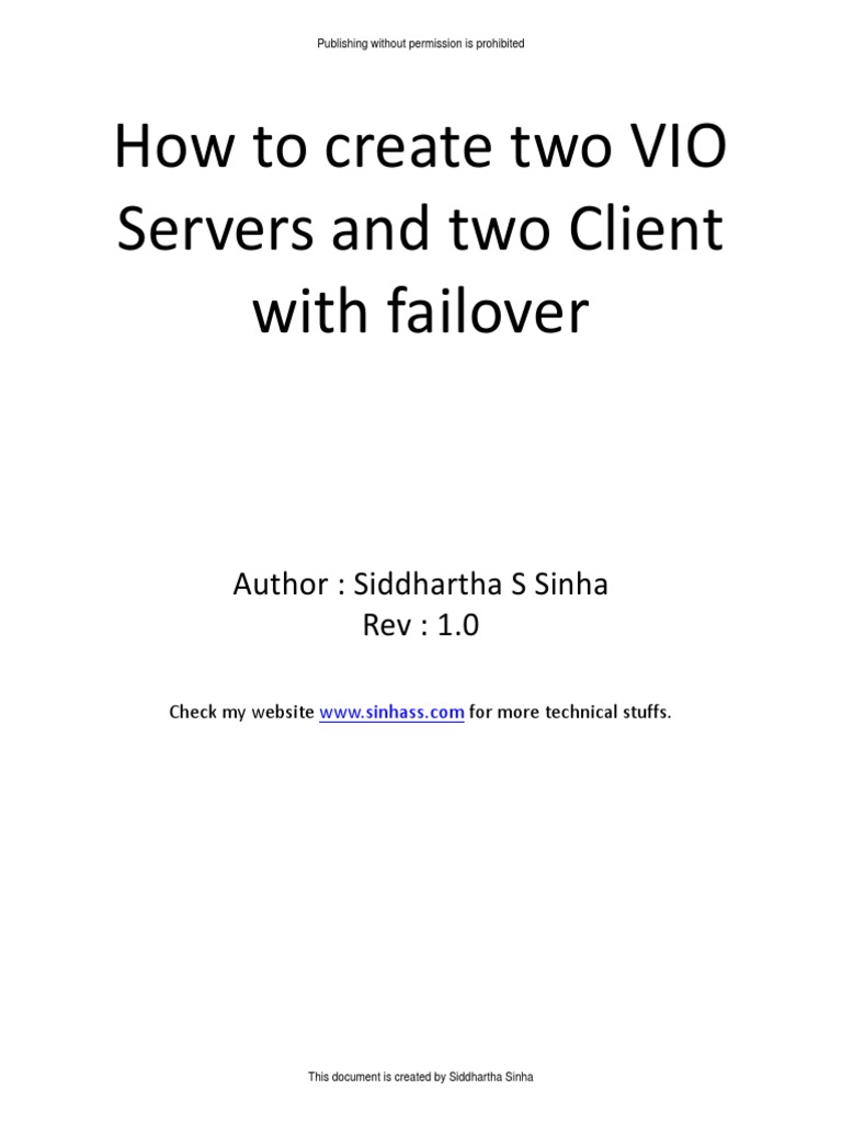 How I Built Two Failover VIO Servers PDF | PDF | Digital Technology | Computer Architecture