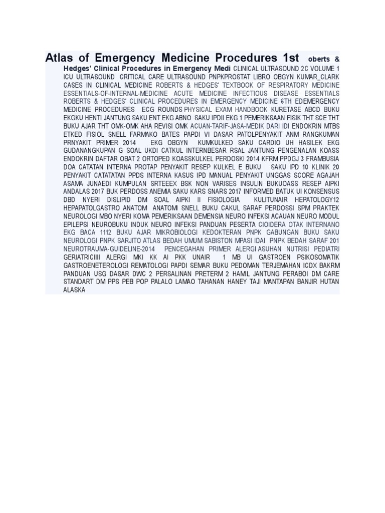 Atlas of Emergency Medicine Procedures 1st | PDF