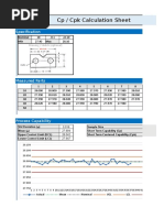 Cp Cpk Calculation and Analysis Sheet | PDF | Evaluation Methods ...