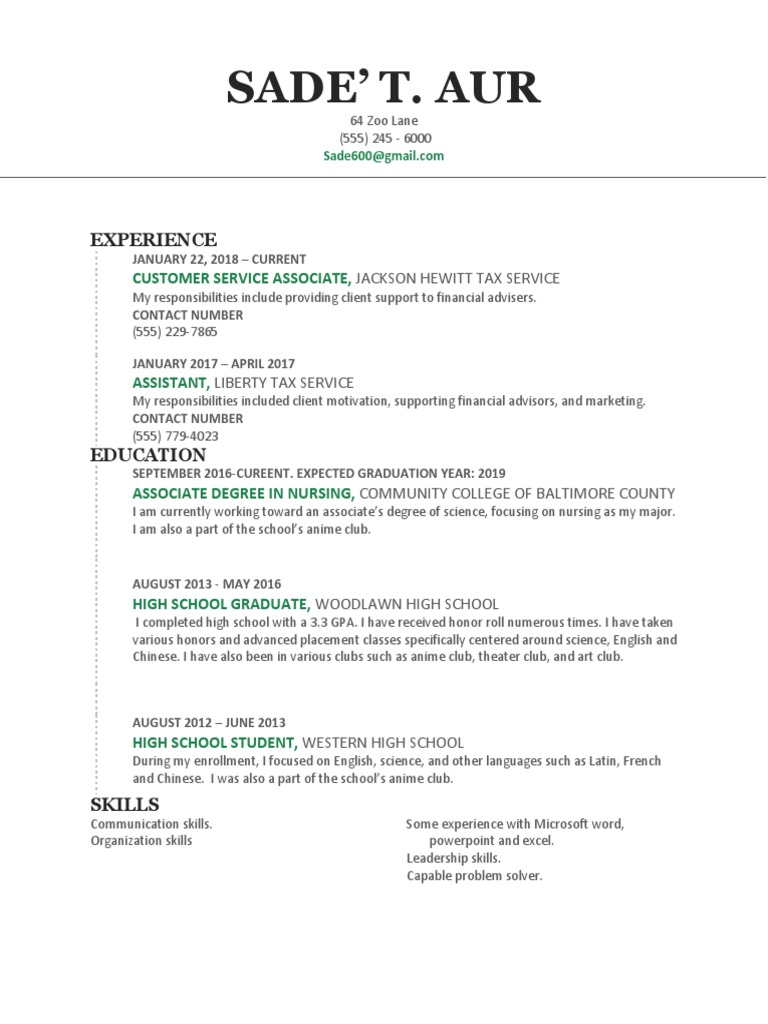Sade Rough Draft Resume | PDF | Behavior Modification | Schools