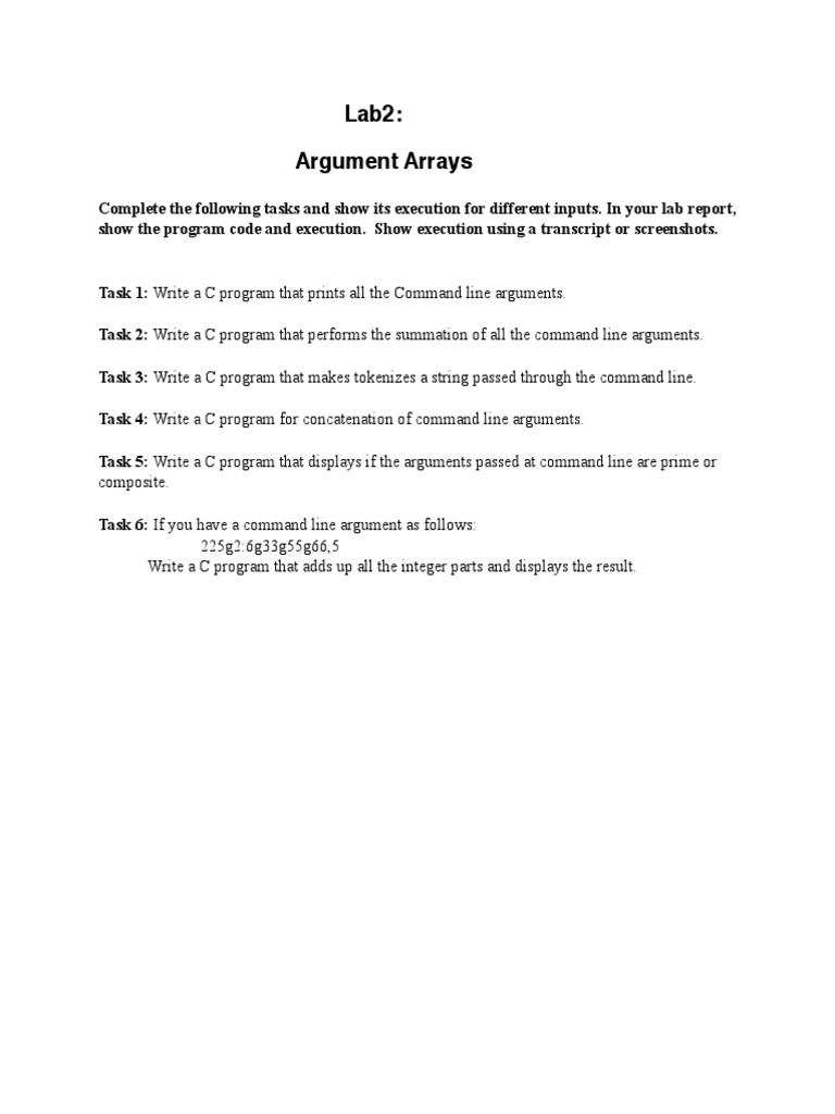 Lab2: Argument Arrays: Composite | PDF
