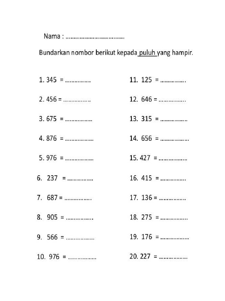 Bundarkan Nombor | PDF