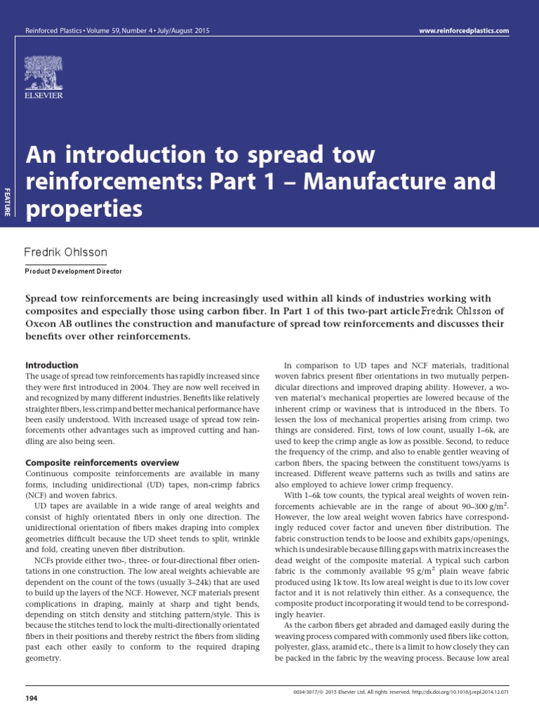 An Introduction To Spread Tow Reinforcements: Part 1 (11 - TD$DIFF ...