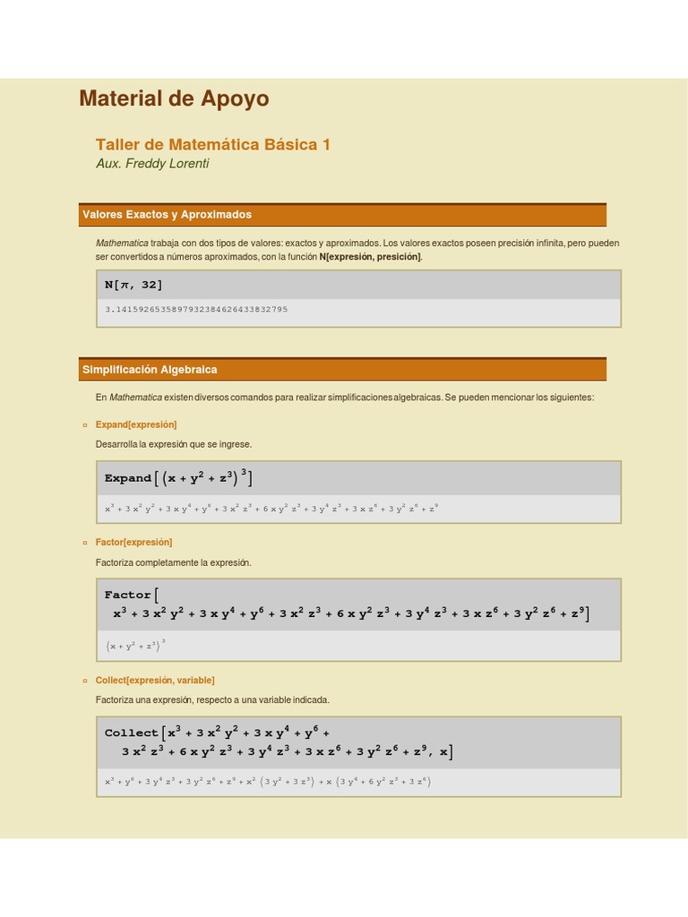 Wolfram Mathematica | PDF | Ecuaciones | Función (Matemáticas)