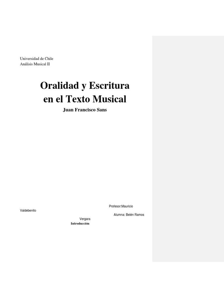 Oralidad y Escritura en El Texto Musical | PDF | Musicología | Ritmo