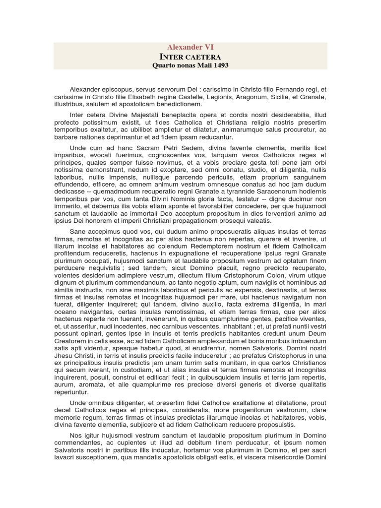 Bula Inter Caetera | PDF