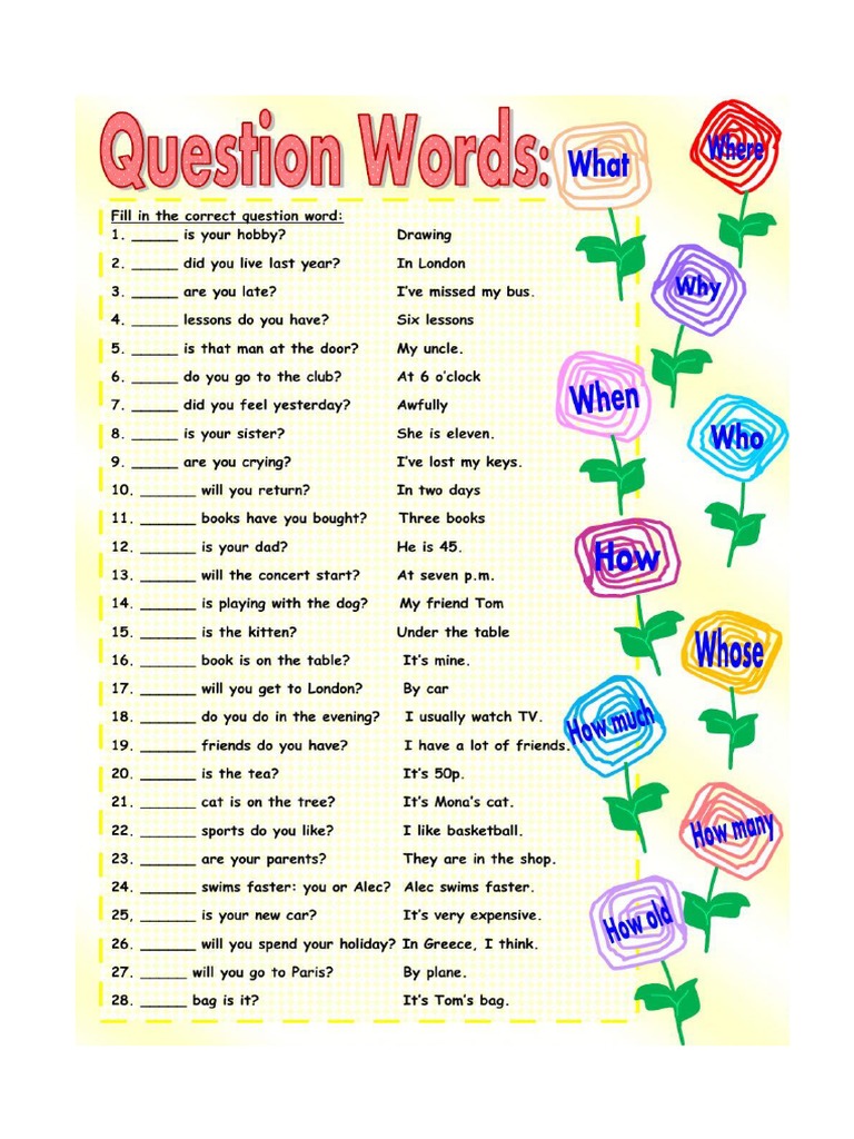 Activities - WH Questions | PDF