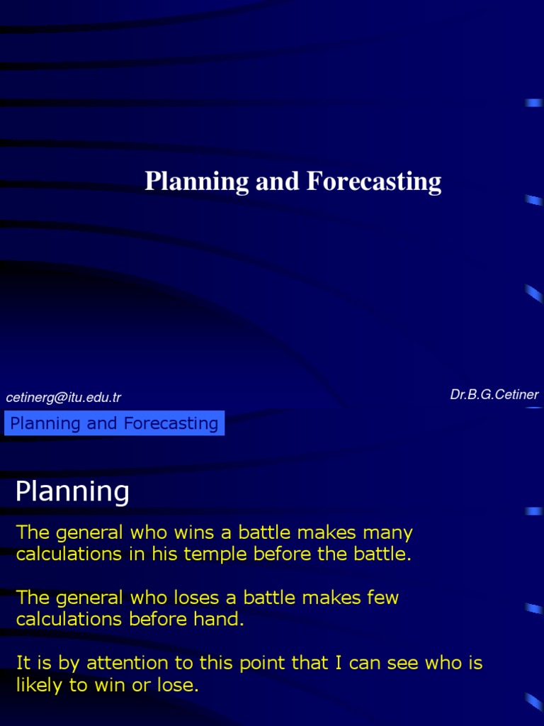 Planning Forecasting | Forecasting | Strategic Planning