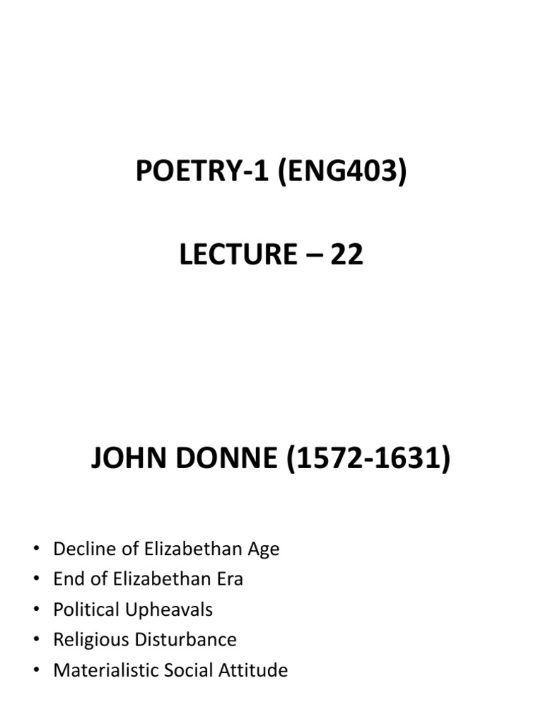 John Donne: Metaphysical Poet Overview | PDF | Poetry | Religion And Belief