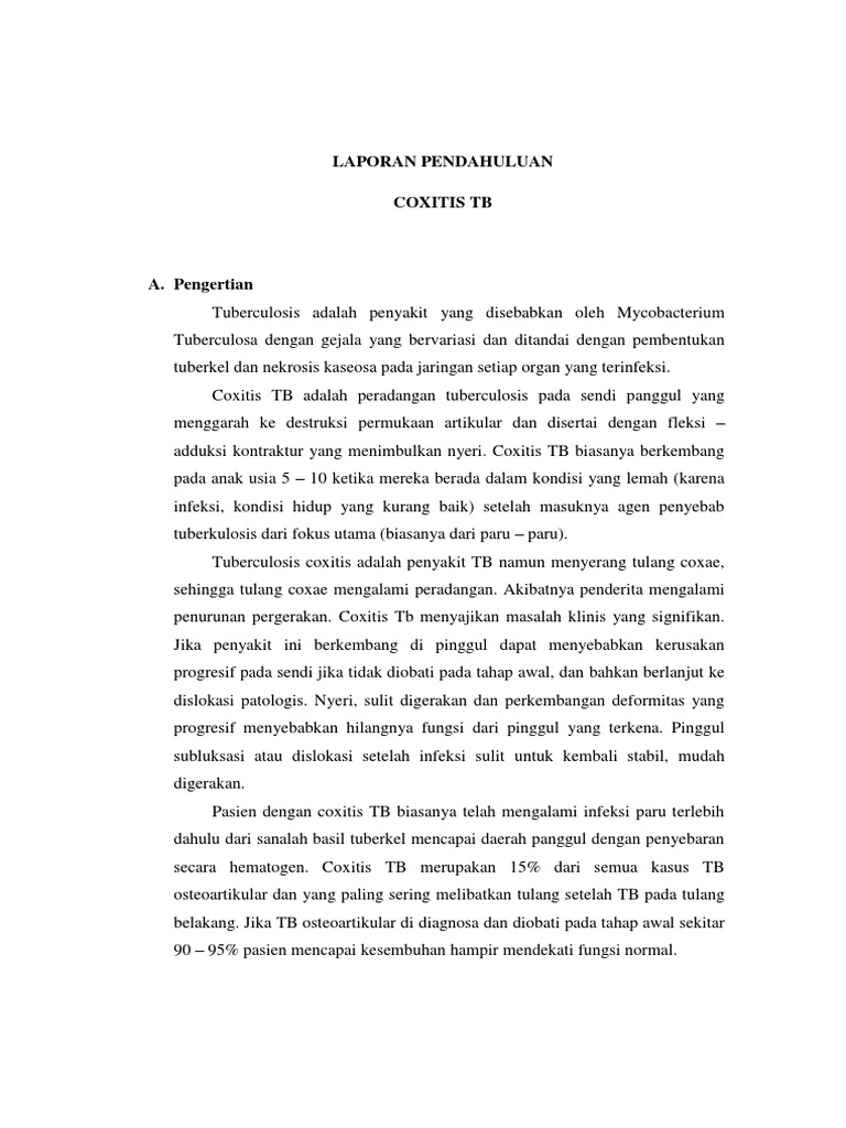 LP (Coxitis TB) | PDF