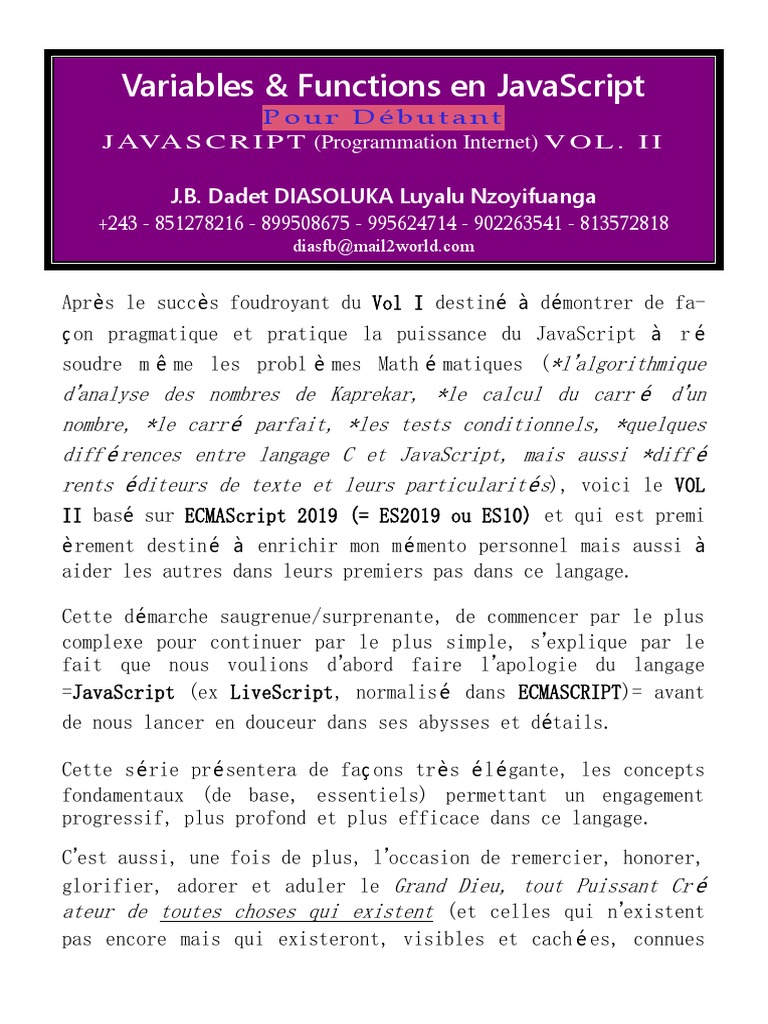 Javascript Tome II | PDF | JavaScript | Modèle d'objet de document