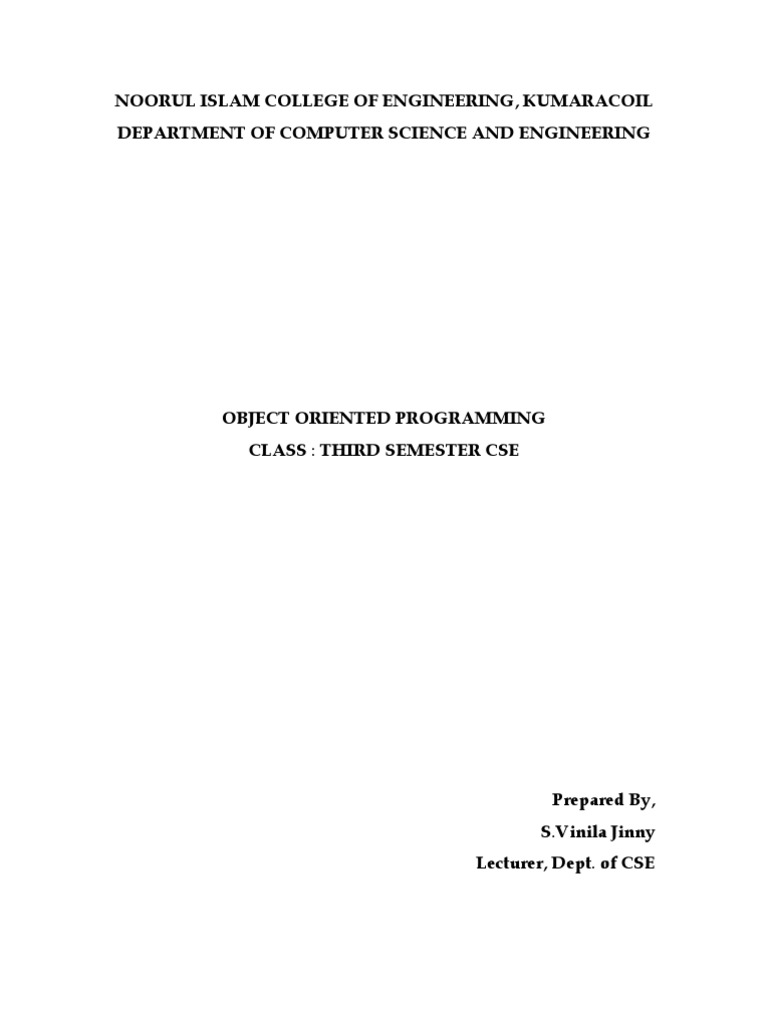 Cs1204 Object Oriented Programming Pdf Constructor Object Oriented Programming Programming 