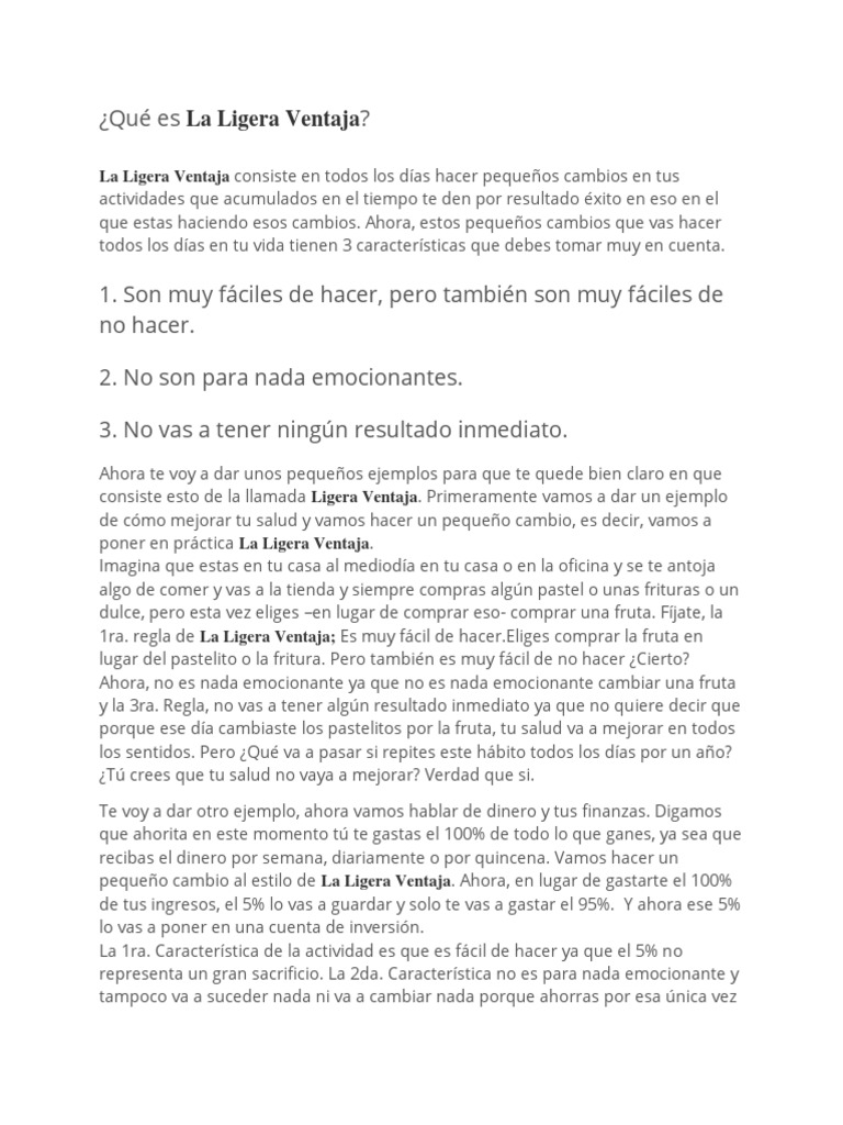 La Ligera Ventaja 7 | PDF | Felicidad | Desarrollo personal