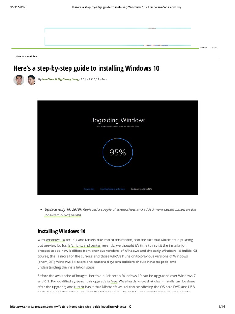 Here's A Step-By-Step Guide To Installing Windows 10 | PDF | Windows 10 ...