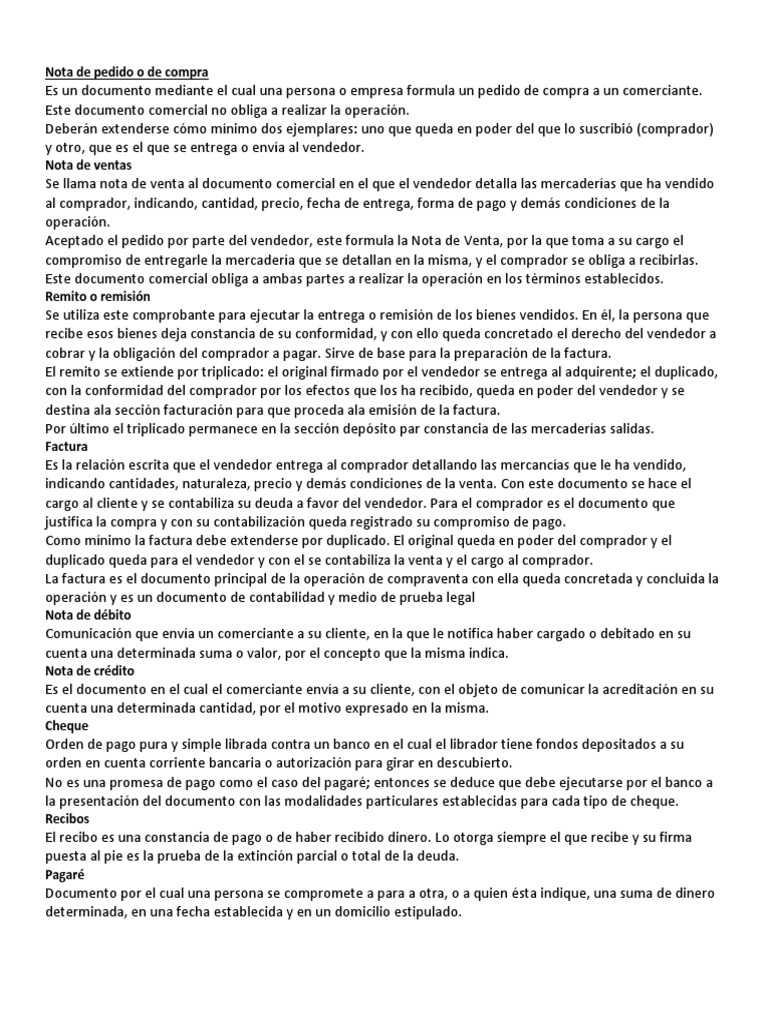 Nota de Pedido o de Compra | PDF | Cheque | Factura