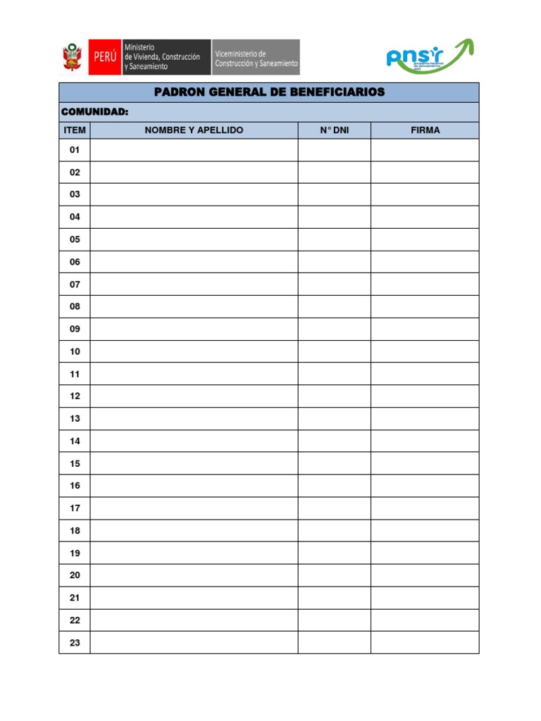Padron de Beneficiarios | PDF