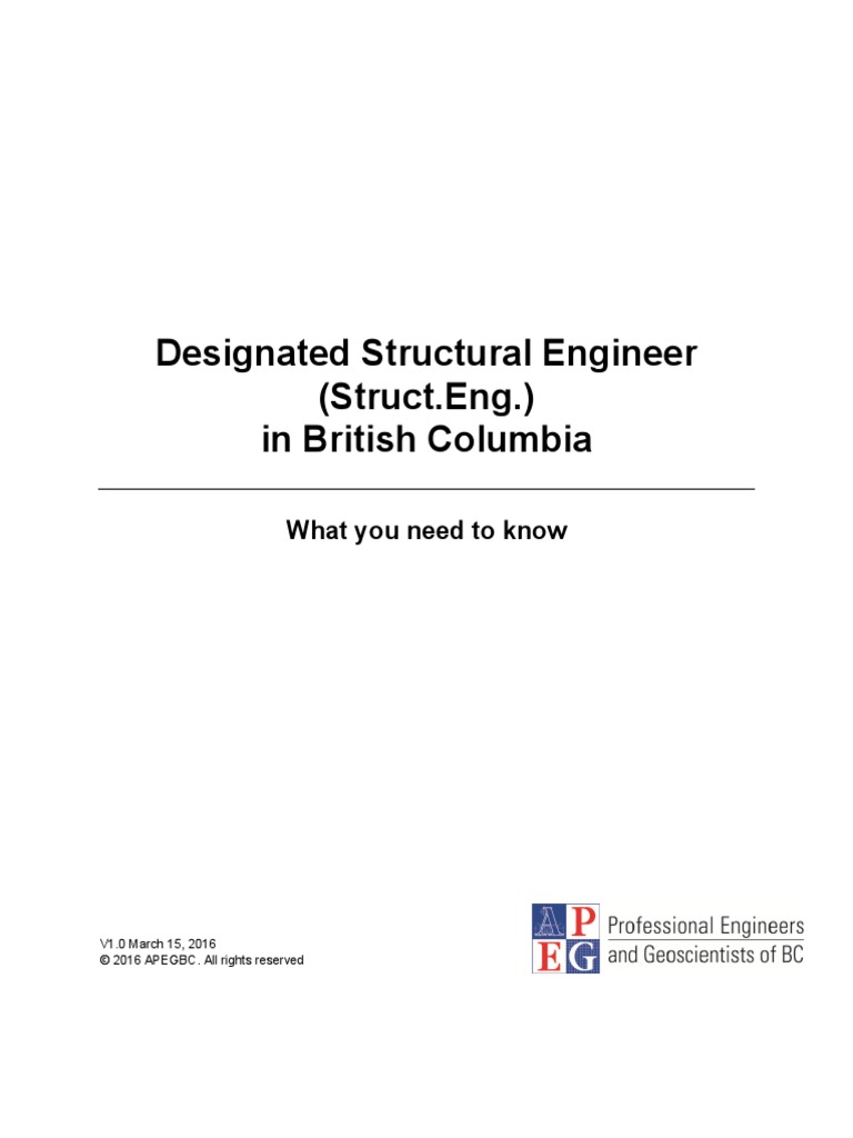 Designated Structural Engineer Final 2016 | PDF | Engineer | Licensure