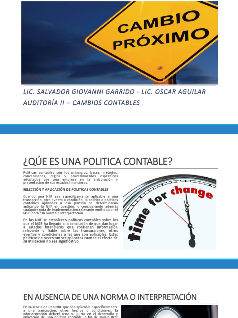 Auditoria II Cambios Contables | PDF | normas internacionales de ...