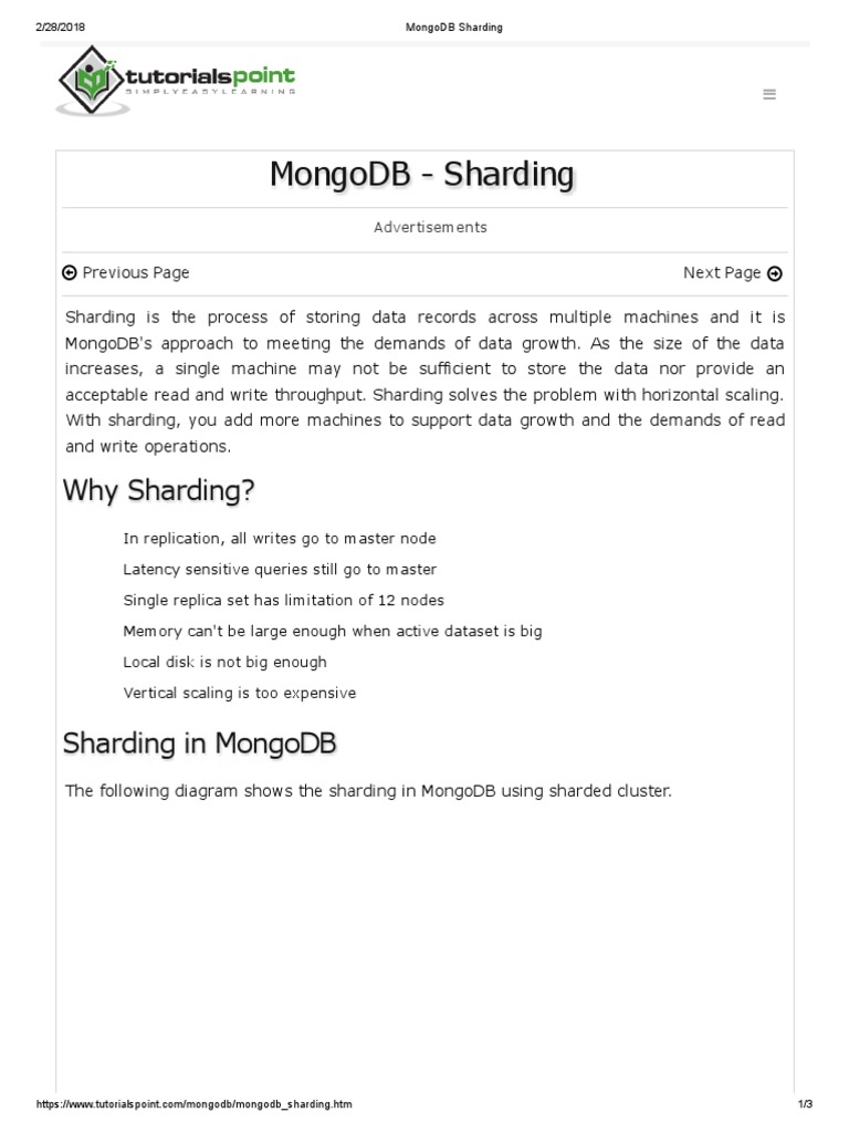 MongoDB Sharding PDF | PDF | Mongo Db | Data MongoDB Sharding PDF | PDF | Mongo Db | Data