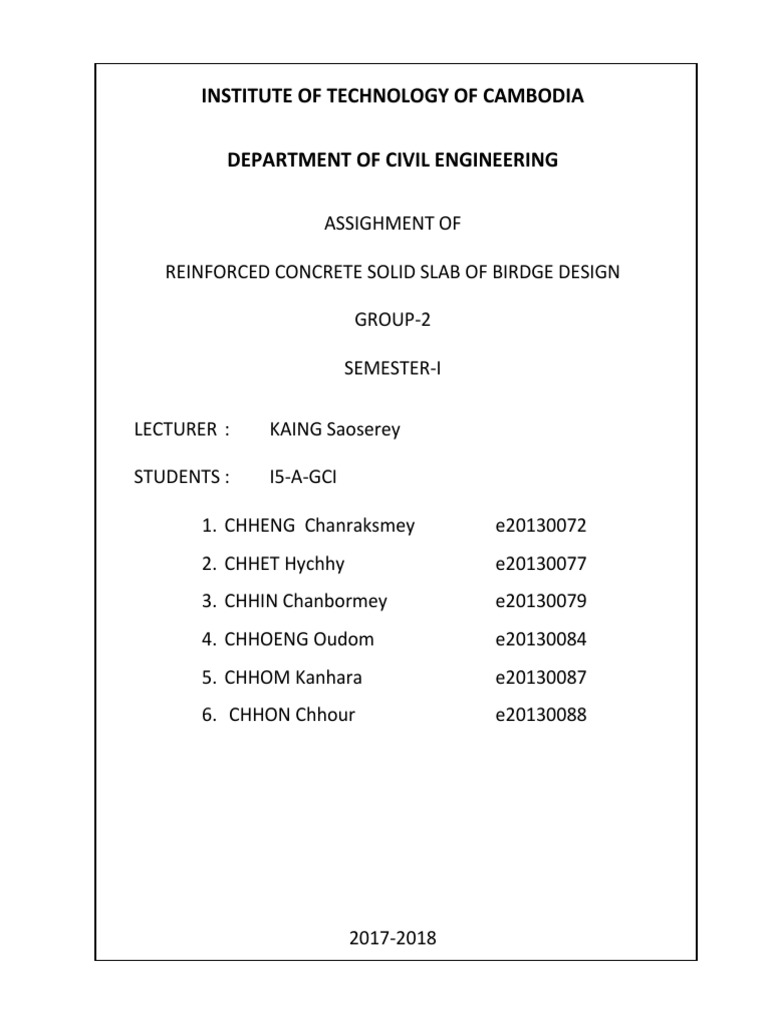 RC Solid Slab Bridge Design | PDF | Strength Of Materials | Concrete