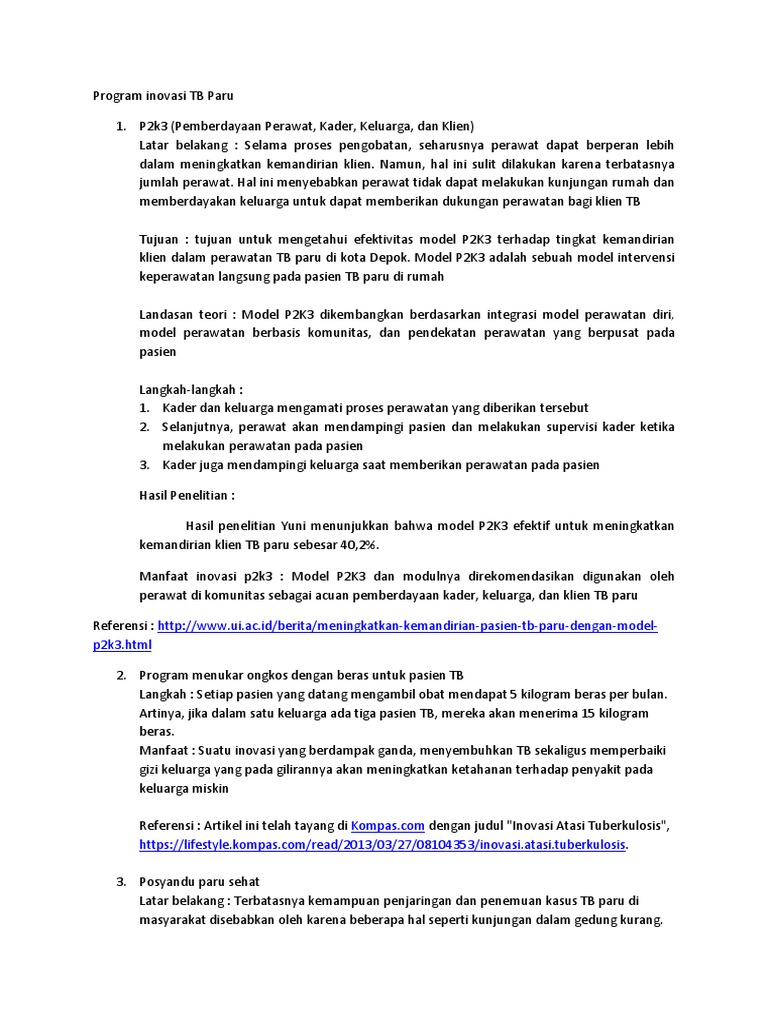 Program Inovasi TB Paru | PDF